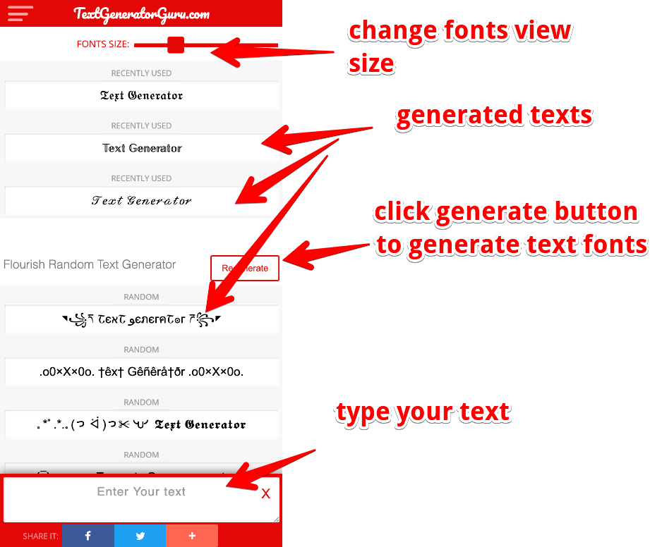 Text Generator 1 Text Font
